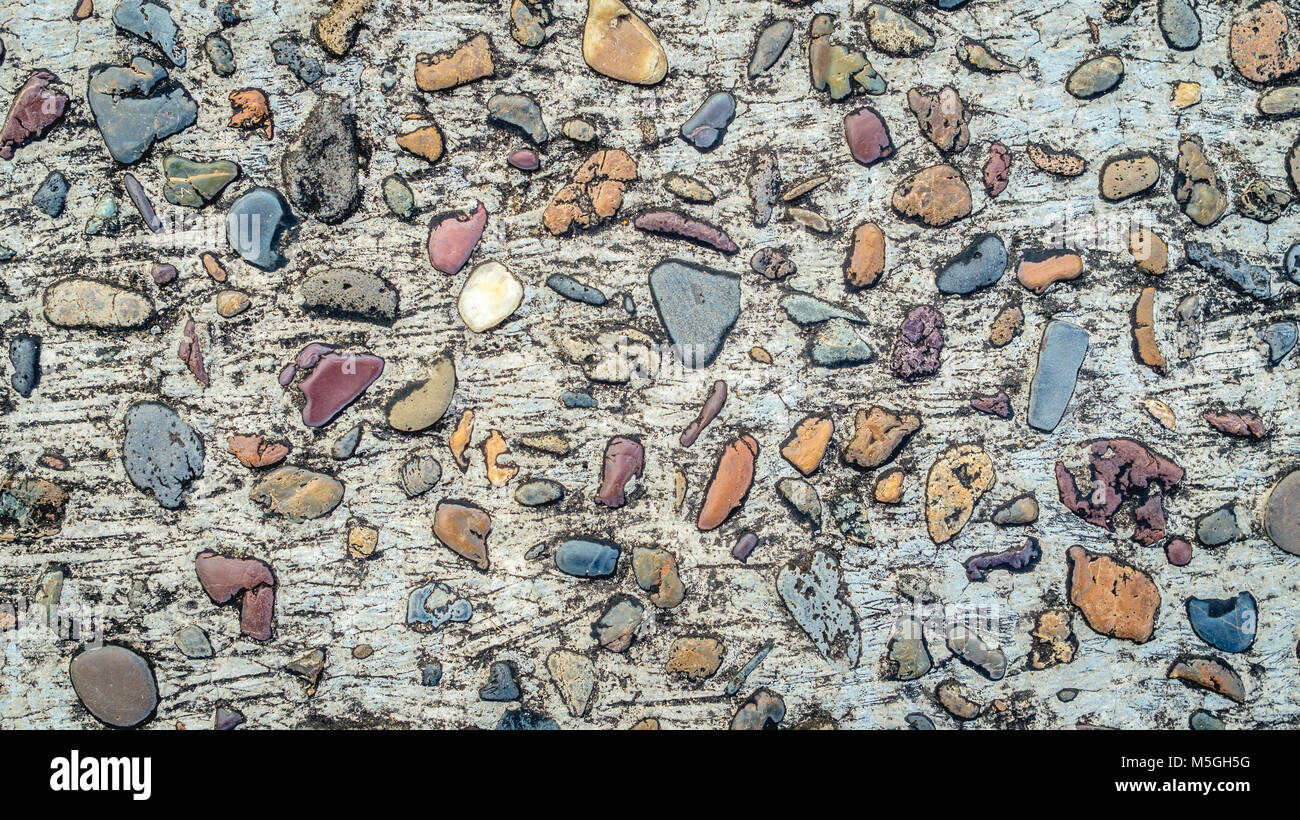 Decorative pavement texture, pattern of gravel stones, colorful texture ...