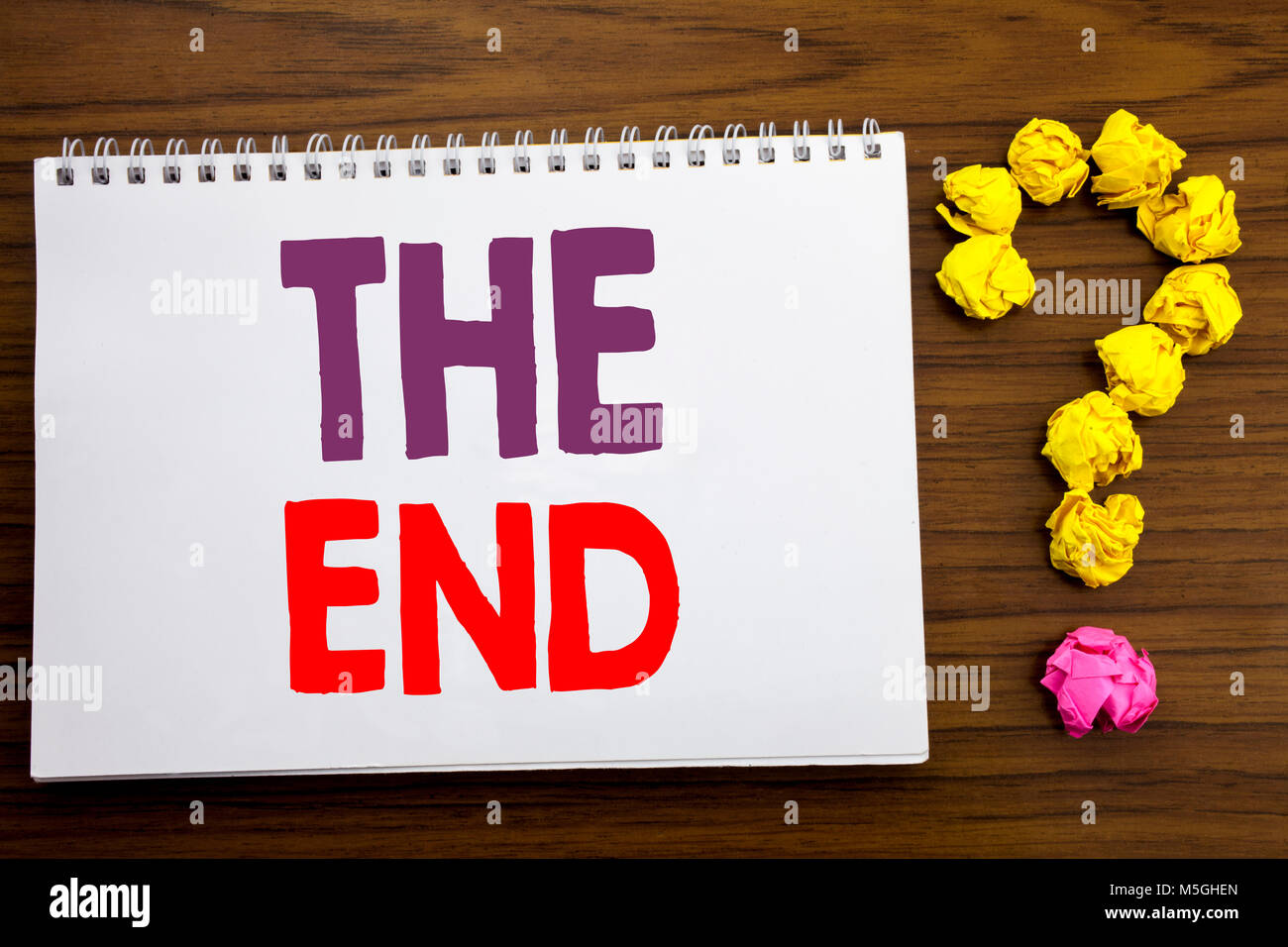 Conceptual hand writing caption inspiration showing The End. Business ...