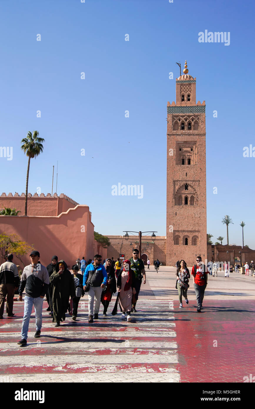 View of Koutoubia Mosque, the largest mosque in Marrakesh, Morocco ...