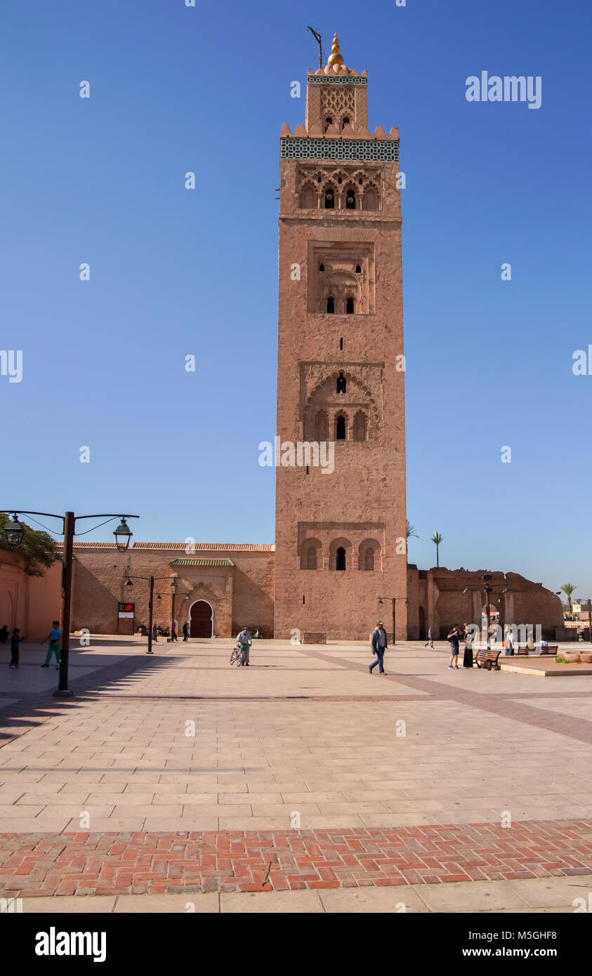 View of Koutoubia Mosque, the largest mosque in Marrakesh, Morocco ...