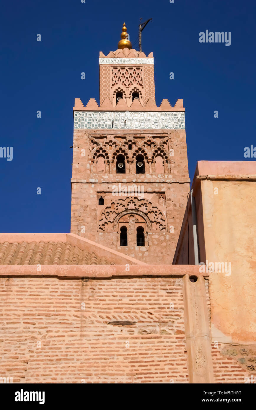 View of Koutoubia Mosque is the largest mosque in Marrakesh, Morocco ...