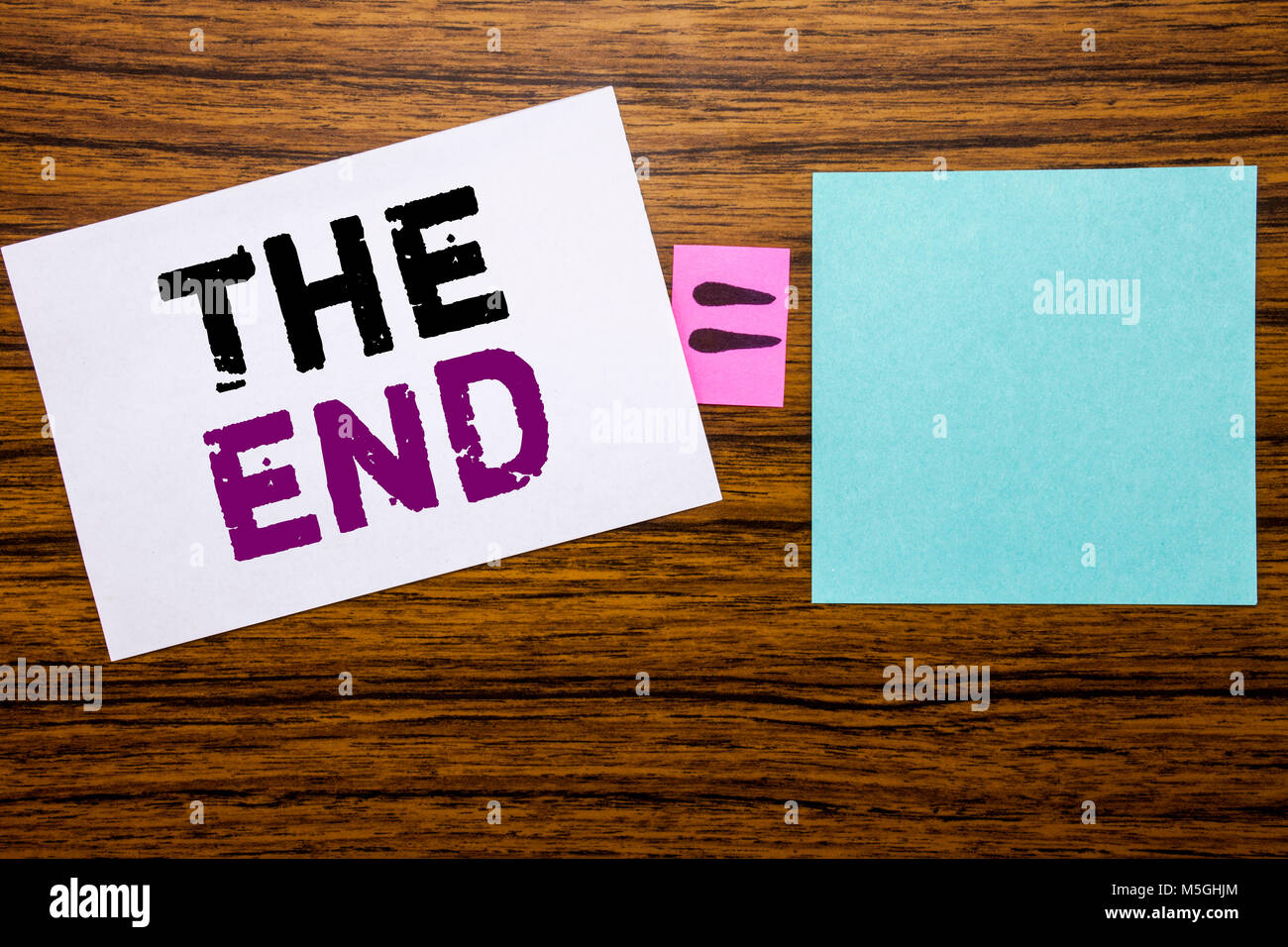 Handwriting Announcement text showing The End. Business concept for End ...