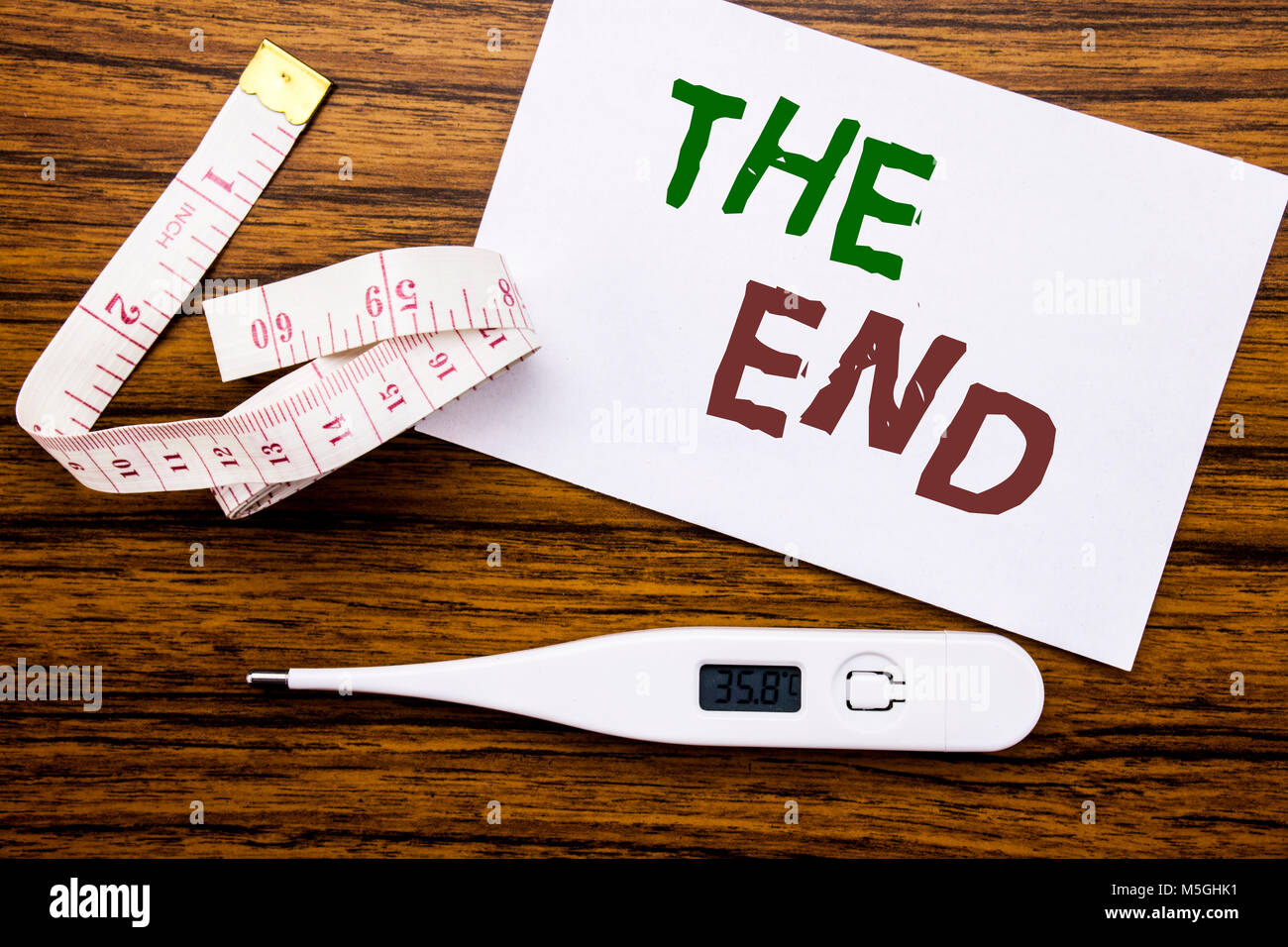 Conceptual hand writing text caption showing The End. Business concept ...