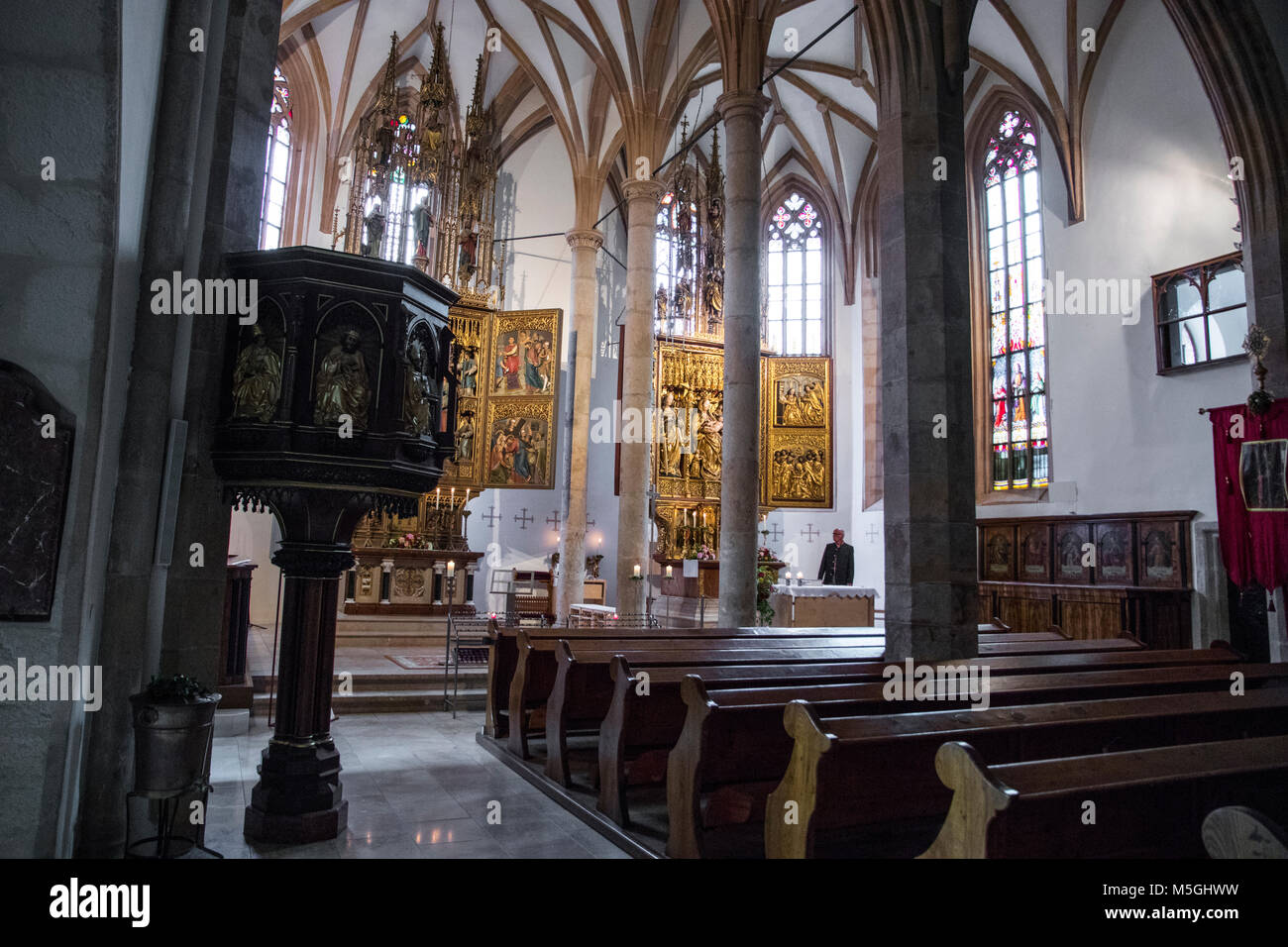 Inside the Catholic Parish Church of the Assumption in Hallstatt, part ...