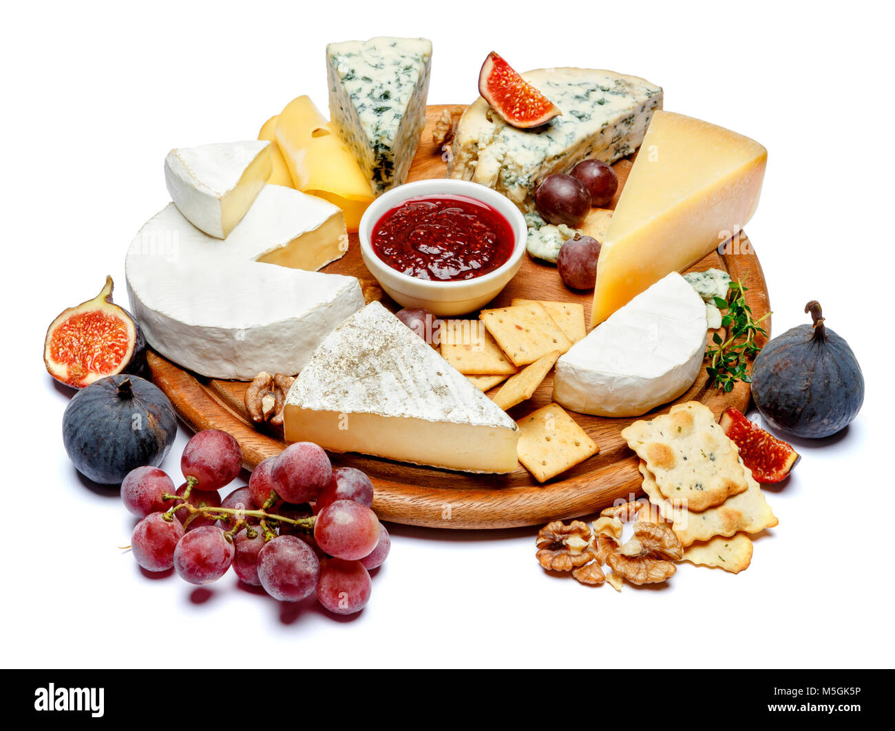 Various types of cheese - parmesan, brie, roquefort, cheddar Stock ...