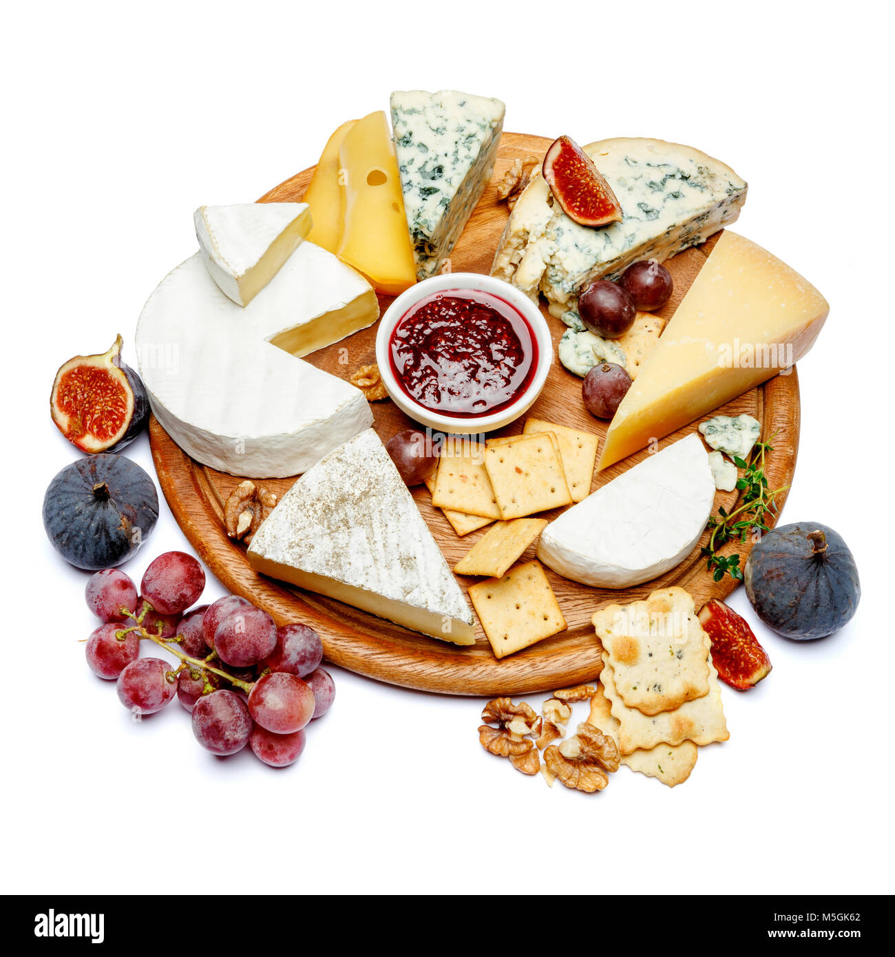 Various types of cheese - parmesan, brie, roquefort, cheddar Stock ...