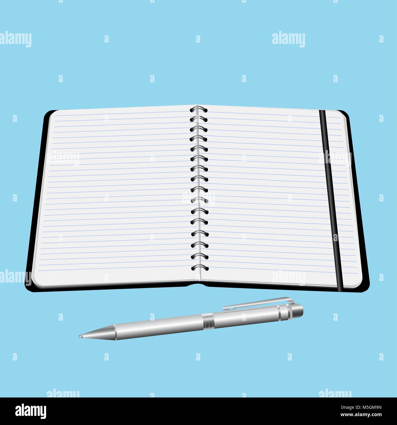 office notebook with pen vector illustration isolated on white ...