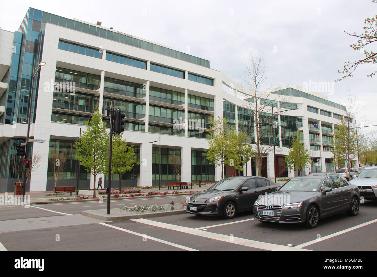 Modern buildings on Constitution avenue in Canberra (Australia Stock ...