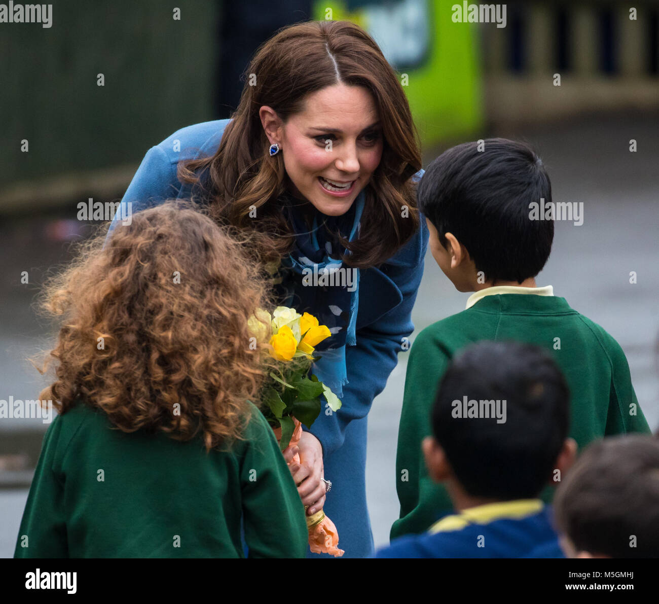 The Duchess of Cambridge visits Roe Green Junior School where she will ...