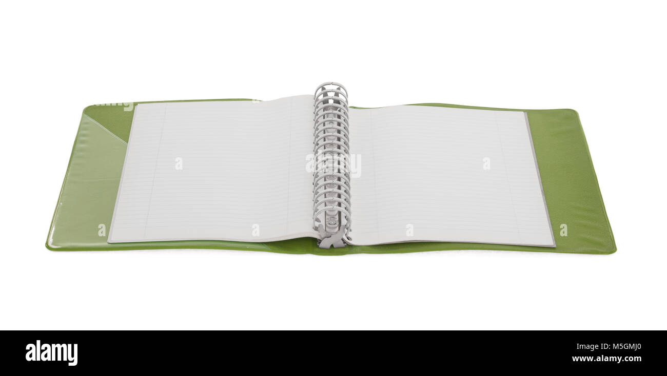 Old green ring binder isolated on a white background Stock Photo - Alamy