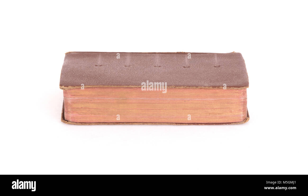 Very old bible isolated on a white background Stock Photo - Alamy