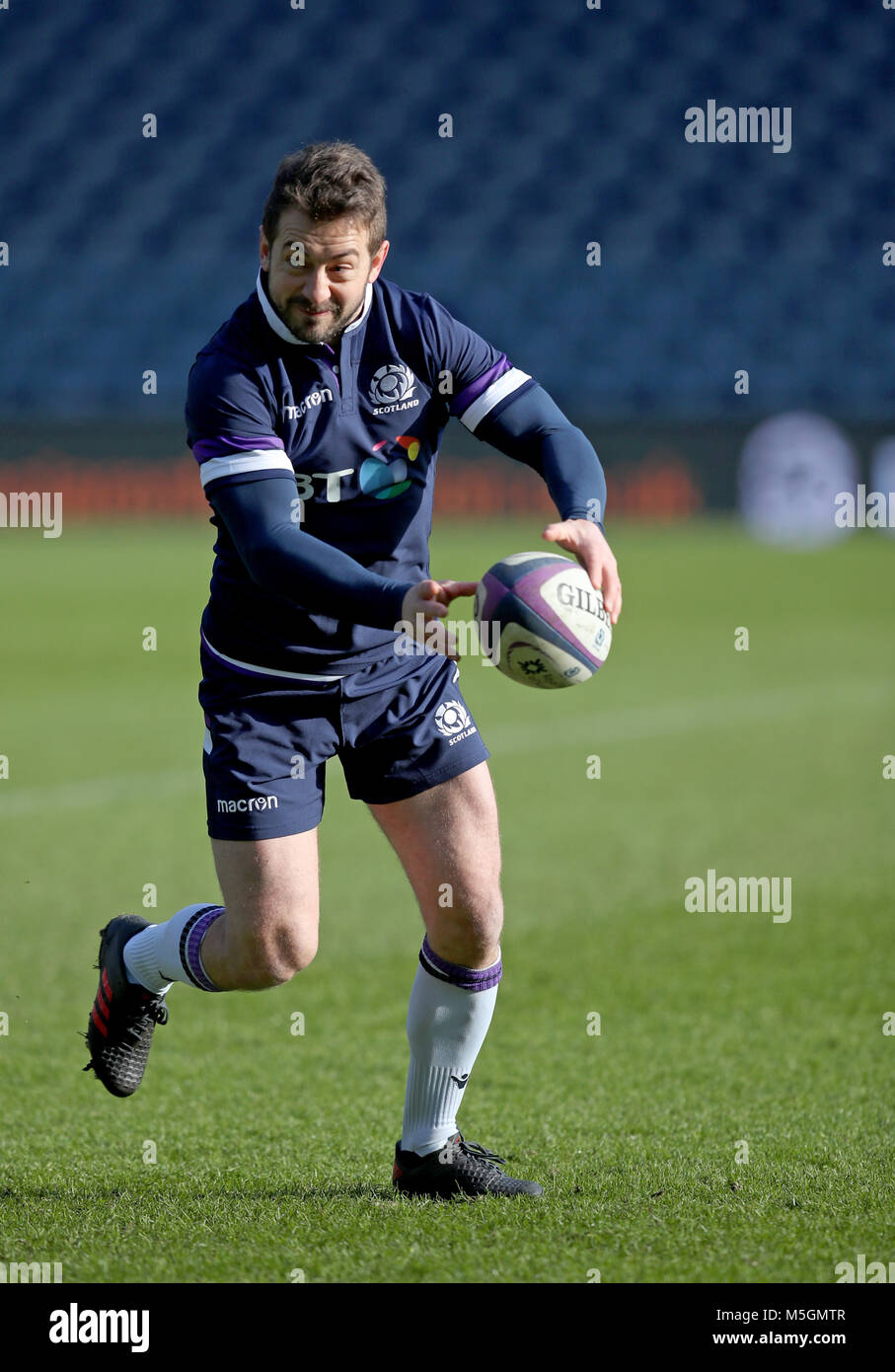 Scotland's Greig Laidlaw during the captain's run at BT Murrayfield ...