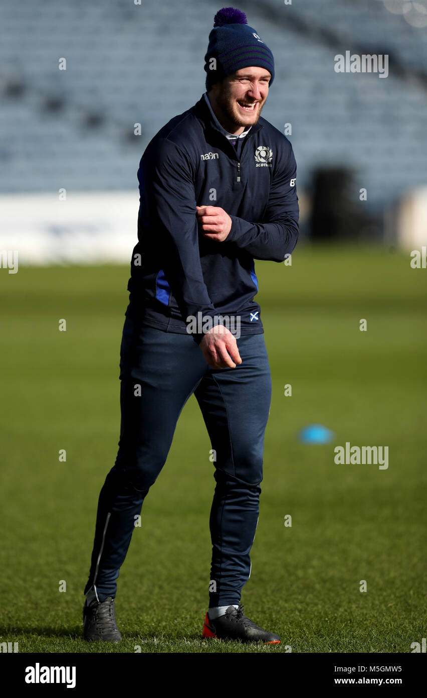 Scotland's Stuart Hogg during the captain's run at BT Murrayfield ...
