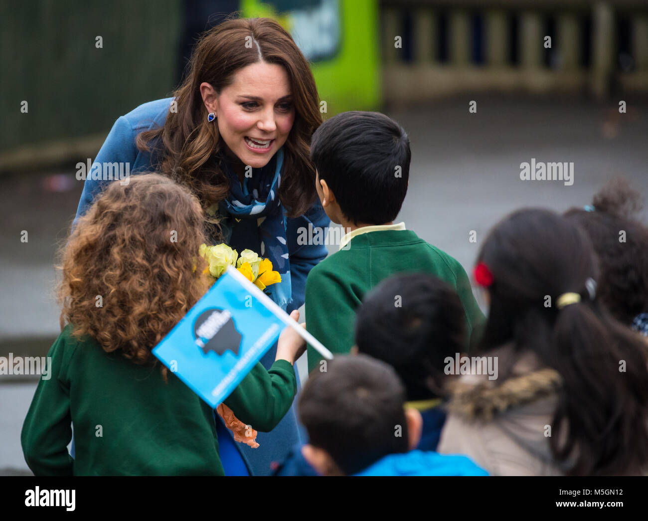 The Duchess of Cambridge visits Roe Green Junior School where she will ...