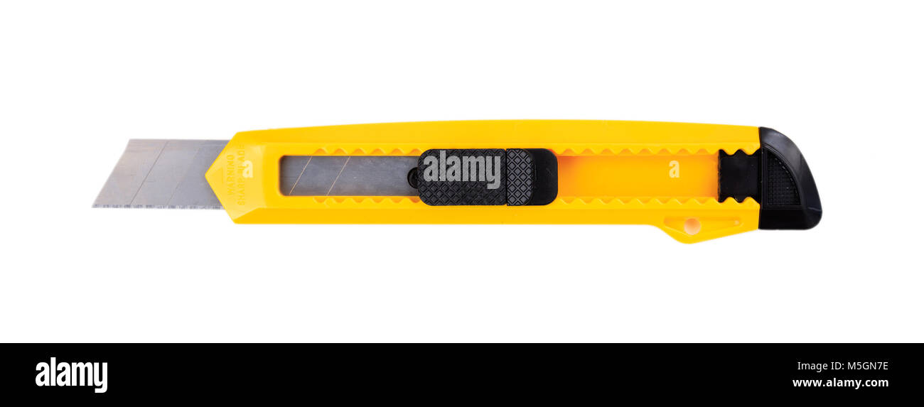 Yellow paper cutter isolated on white background, top view Stock Photo ...