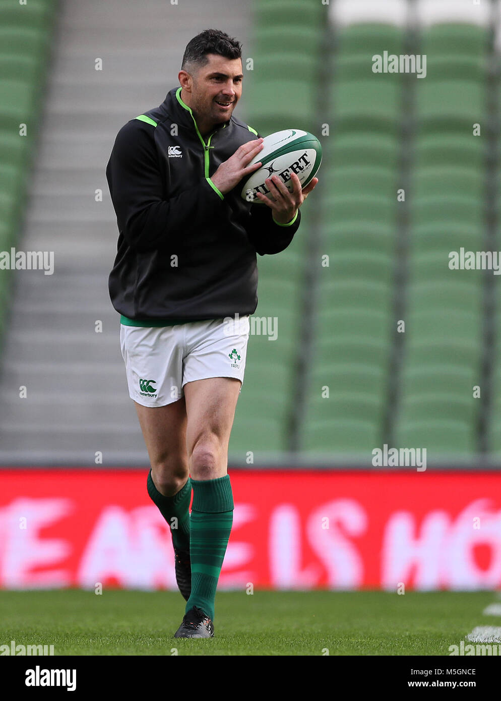 Ireland's Rob Kearney during the captain's run at The Aviva Stadium ...