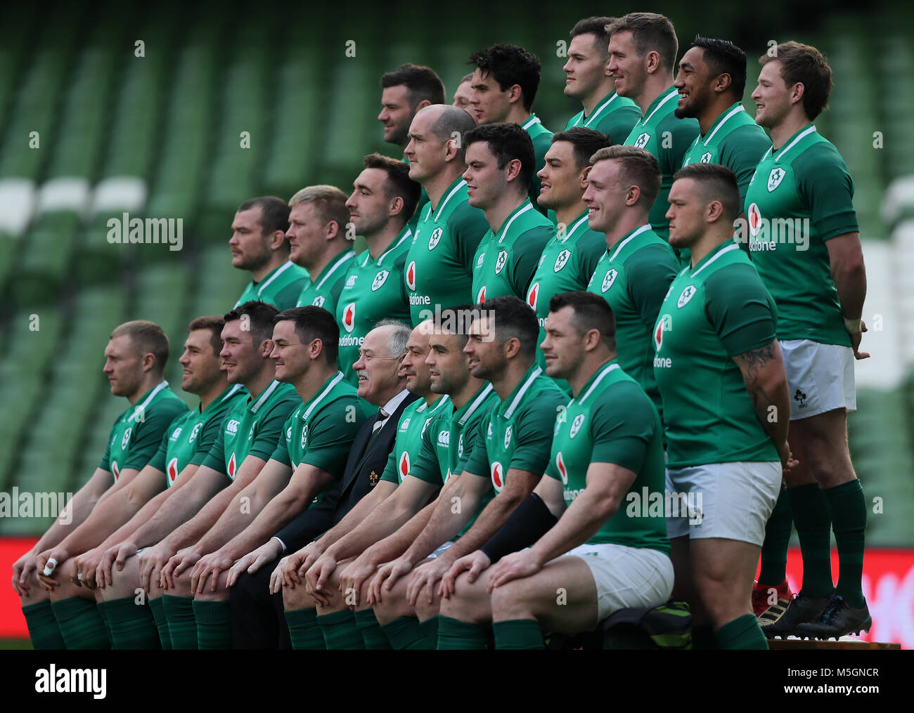 Ireland players pose for the squad photograph during the captain's run ...