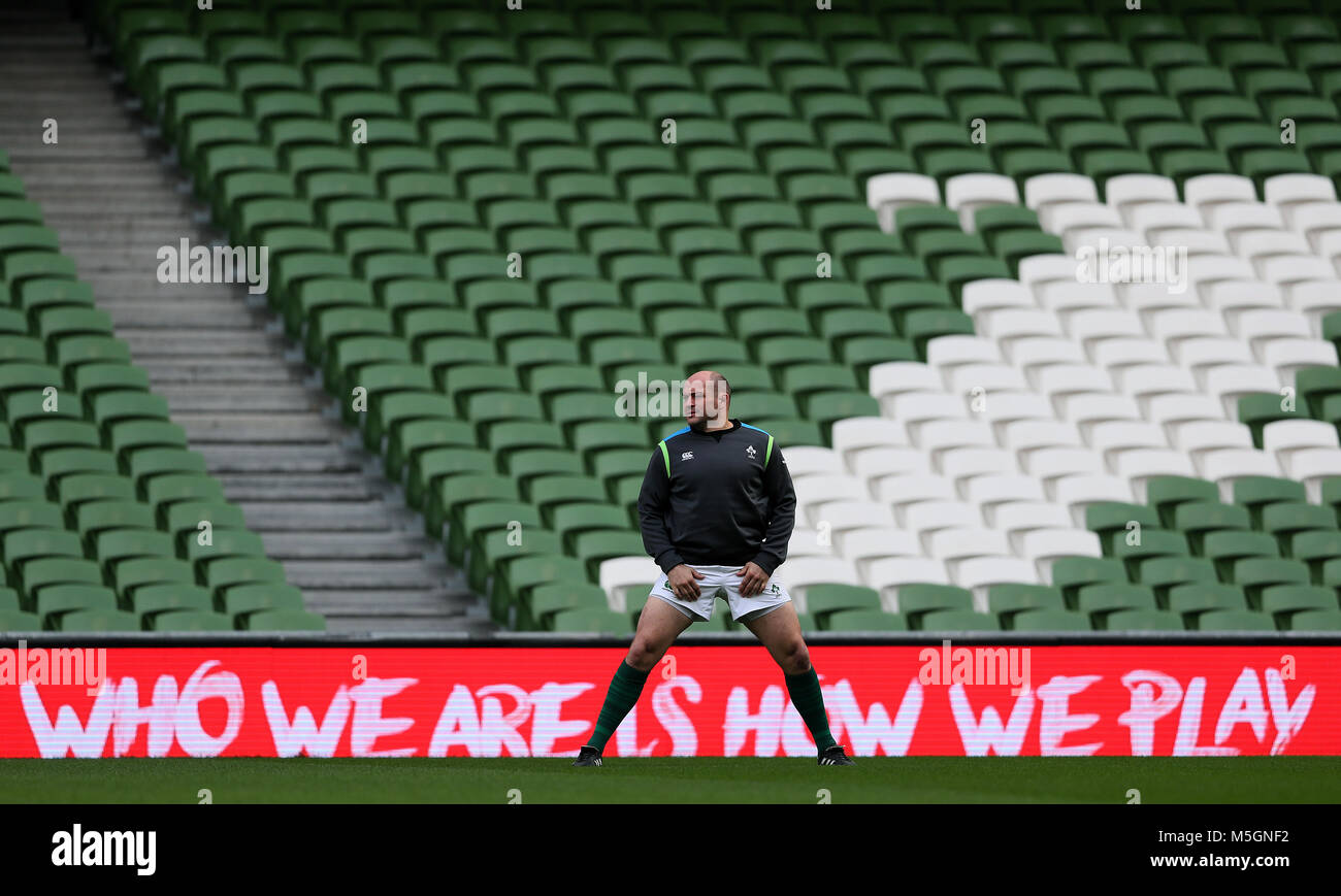 Ireland's Rory Best during the captain's run at The Aviva Stadium ...