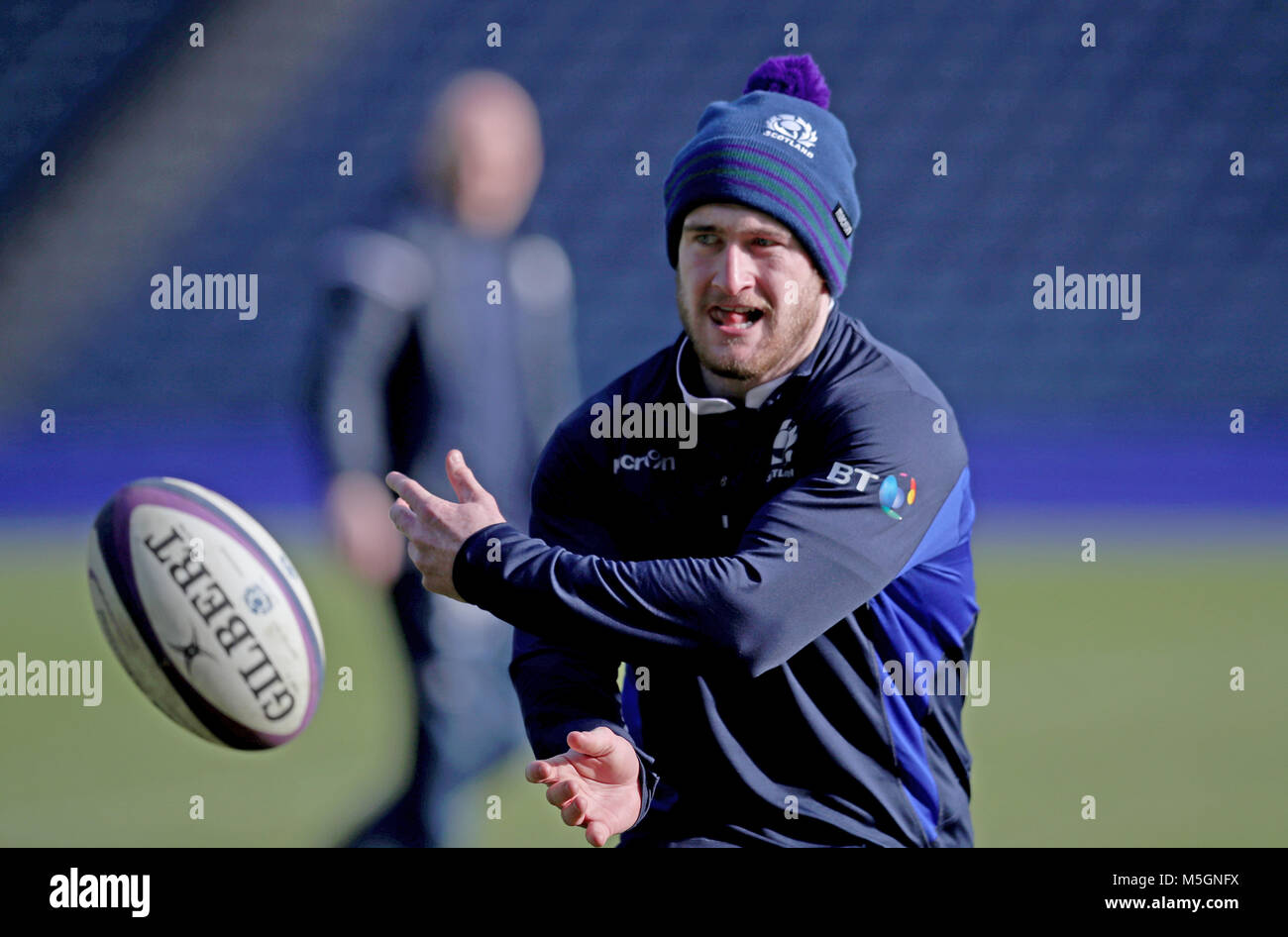 Scotland's Stuart Hogg during the captain's run at BT Murrayfield ...