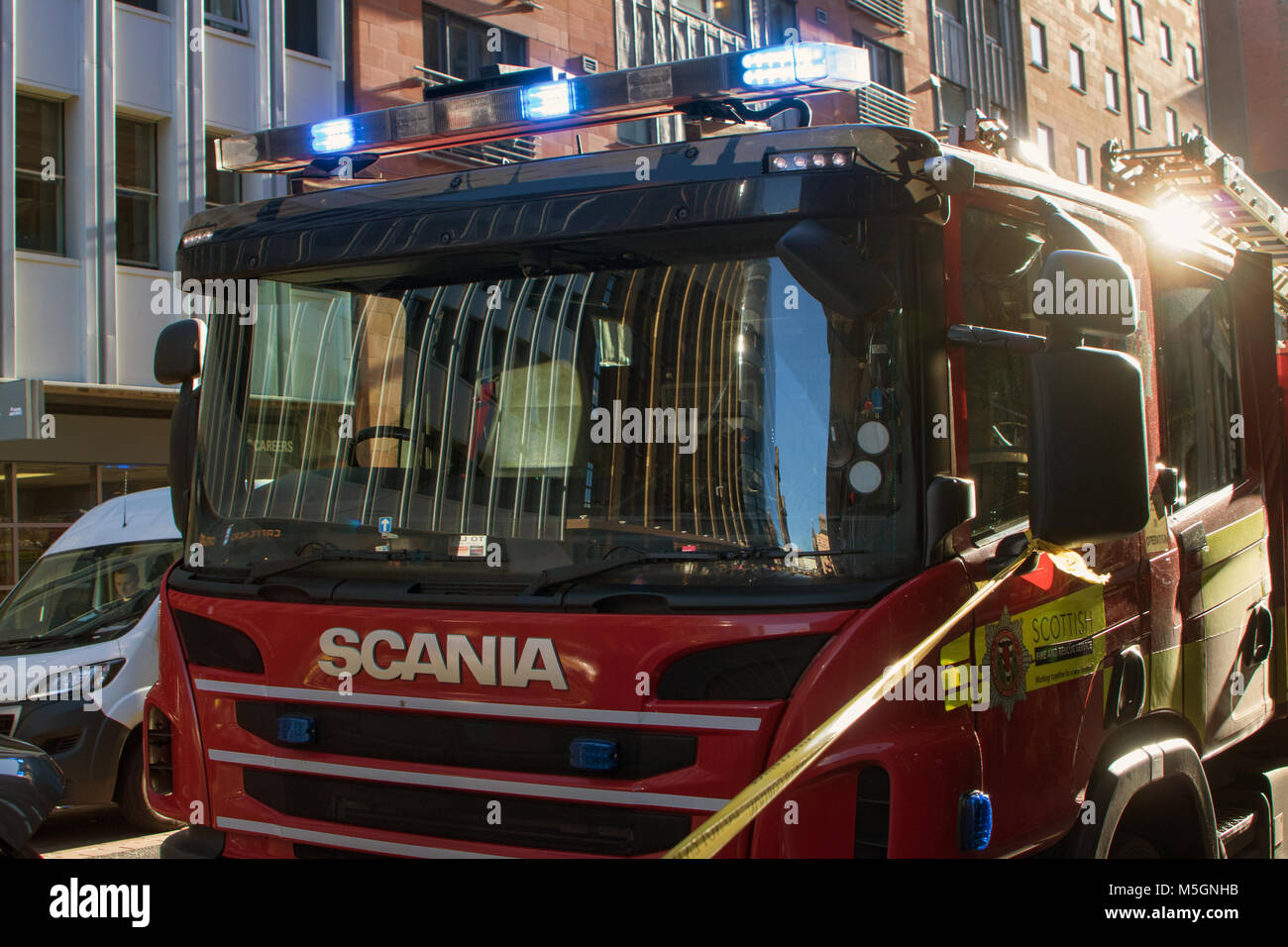 Scottish Fire and Rescue Service fire appliance, Glasgow, Scotland ...