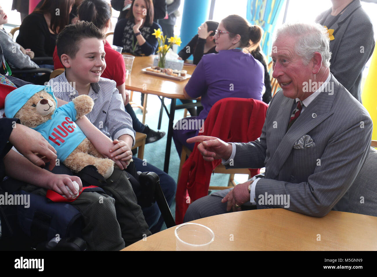 During a visit to ty hafan childrens hospice in sully hi-res stock ...