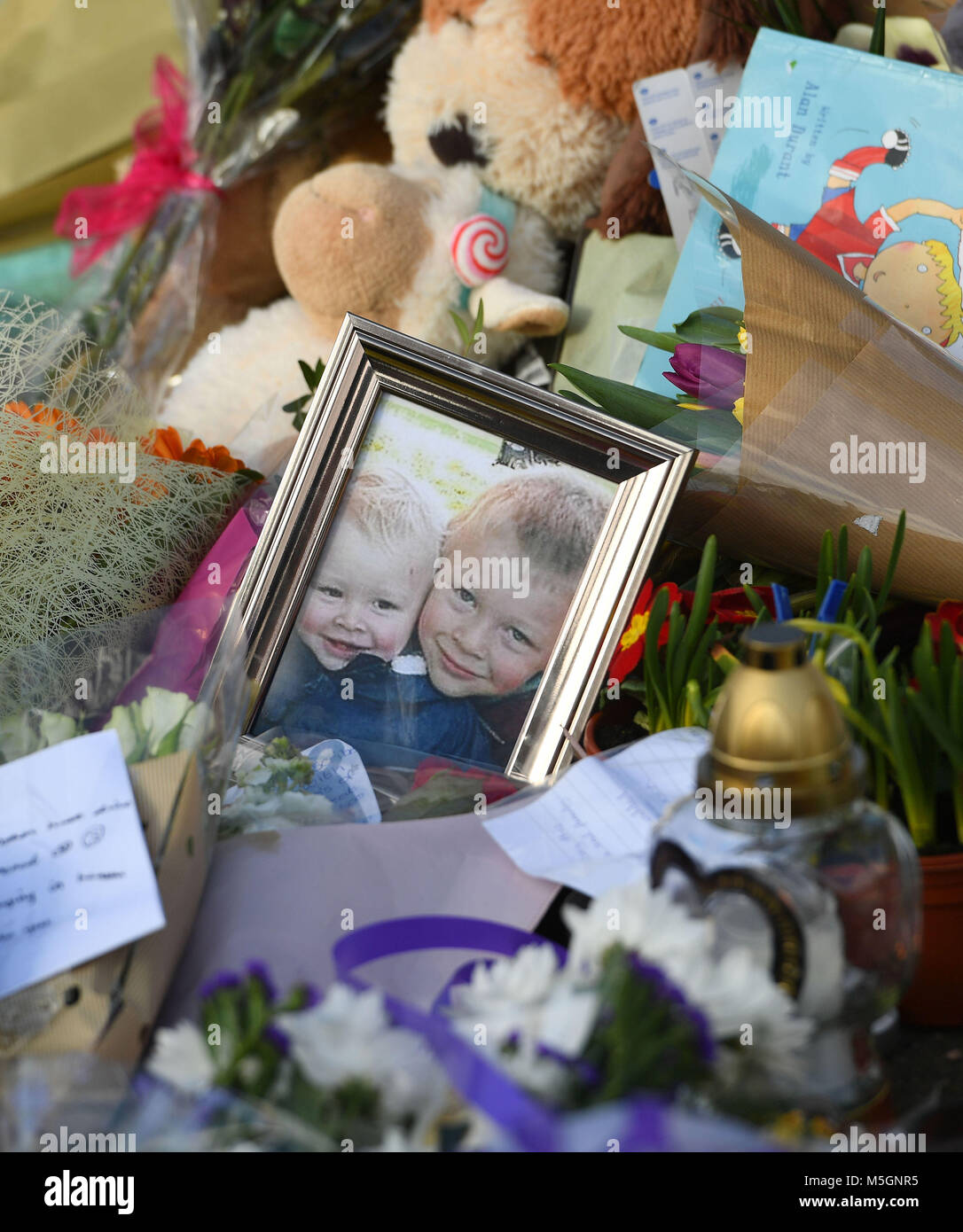 Flowers close to the scene where brothers Corey Platt-May and Casper ...