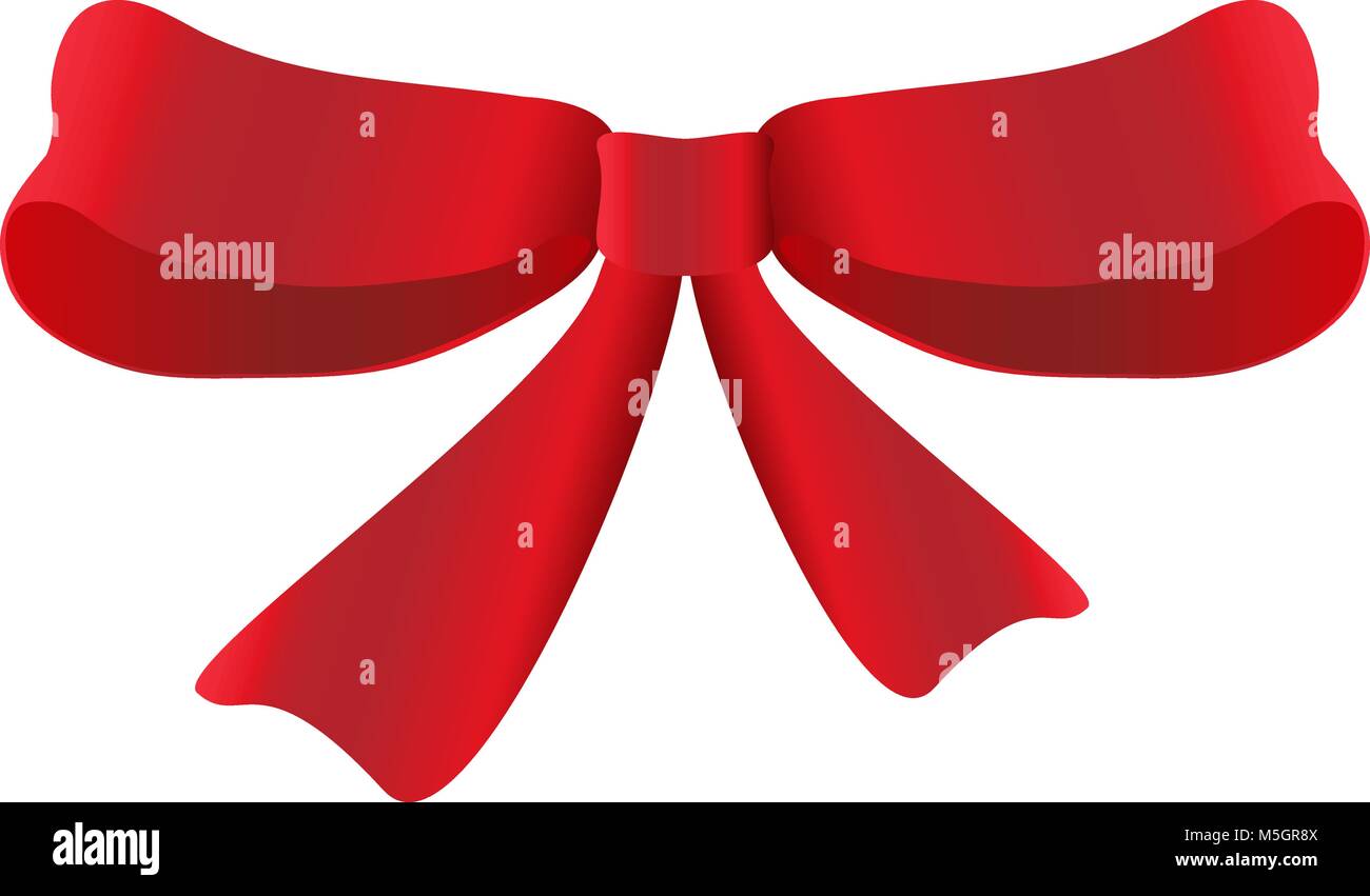 red bow vector illustration on white background Stock Vector Image ...