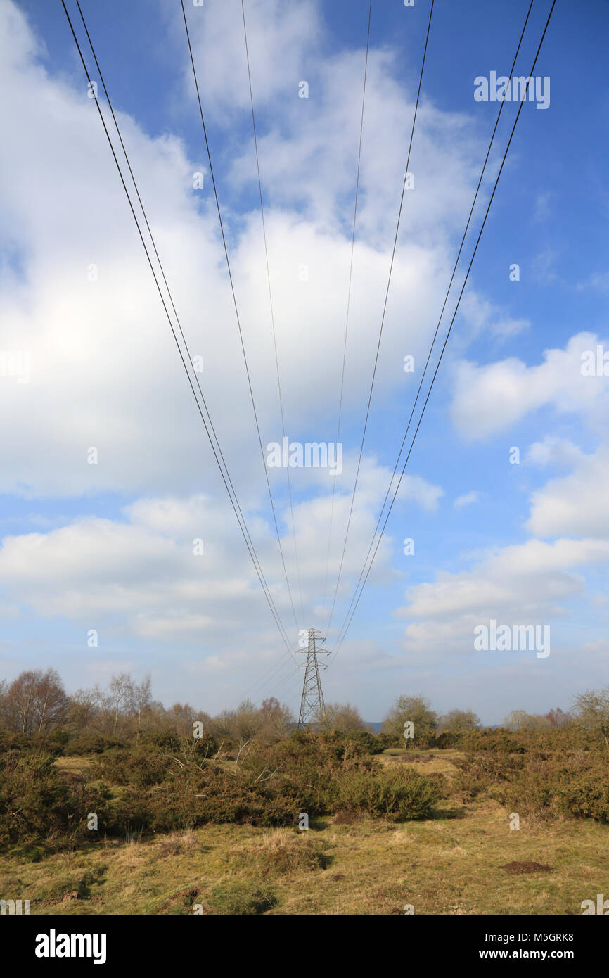 Power lines and pylon Stock Photo - Alamy