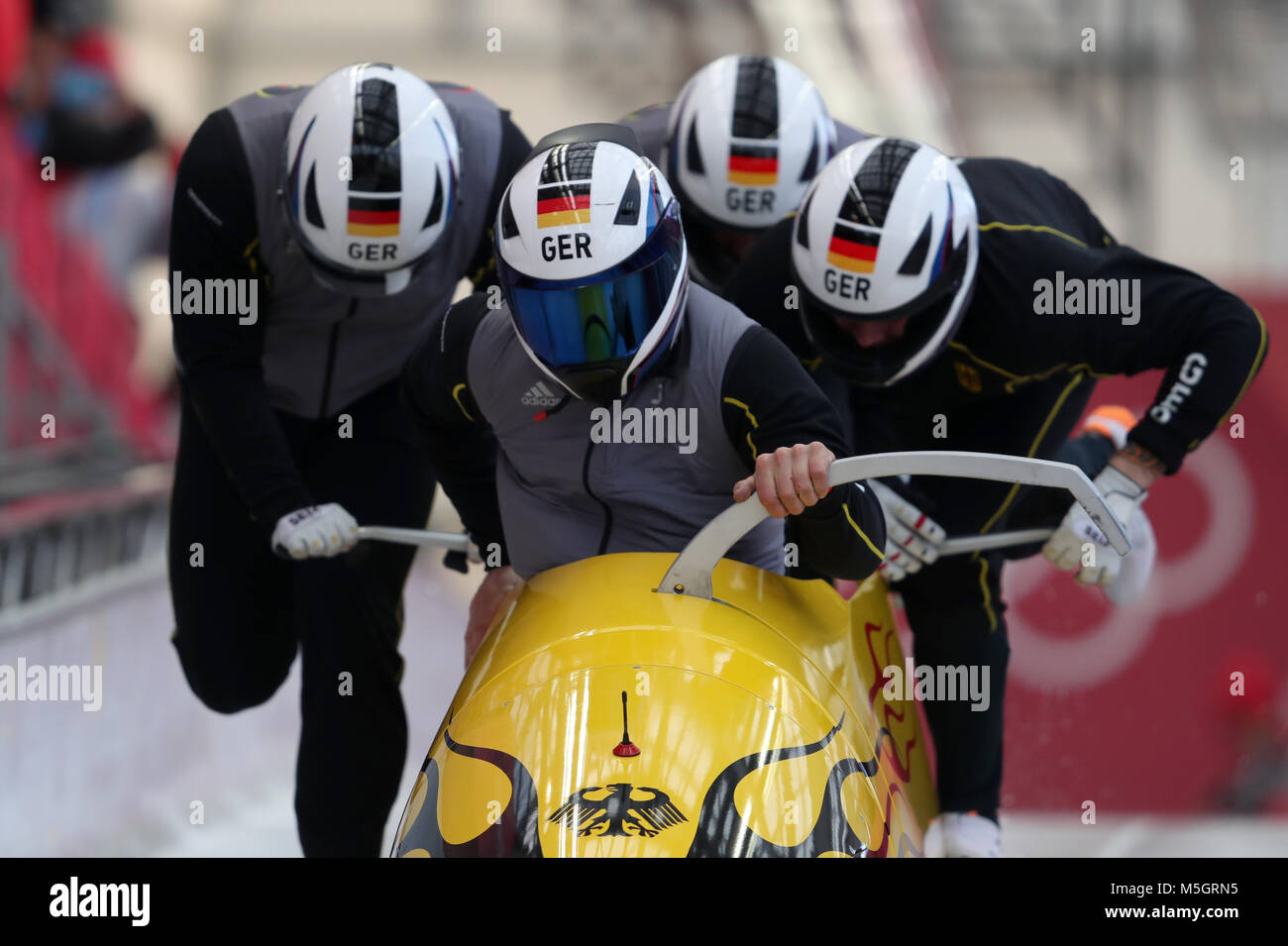 Germany's Francesco Friedrich during Bobsleigh training at the Olympic ...