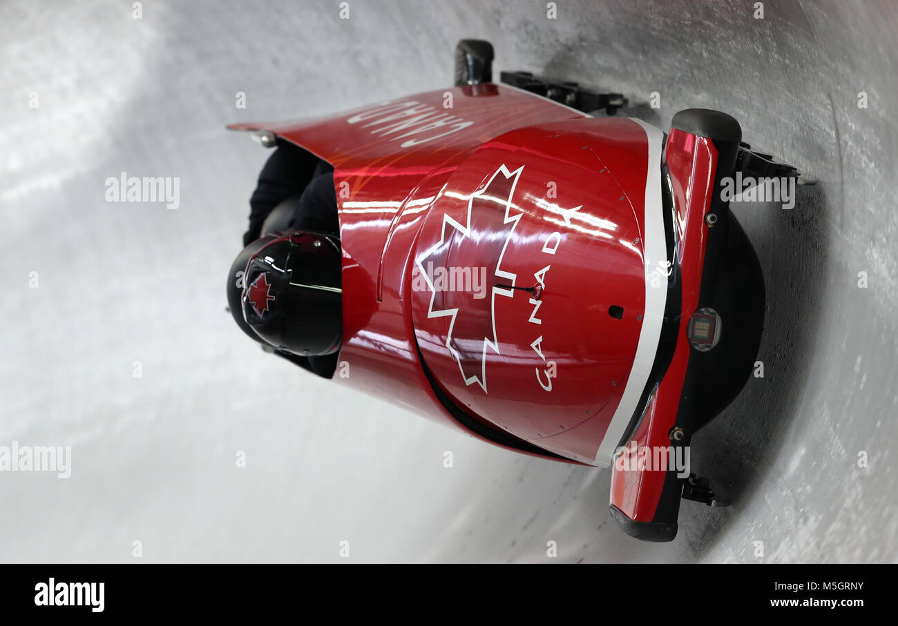 Canada's Justin Kripps during Bobsleigh training at the Olympic Sliding ...