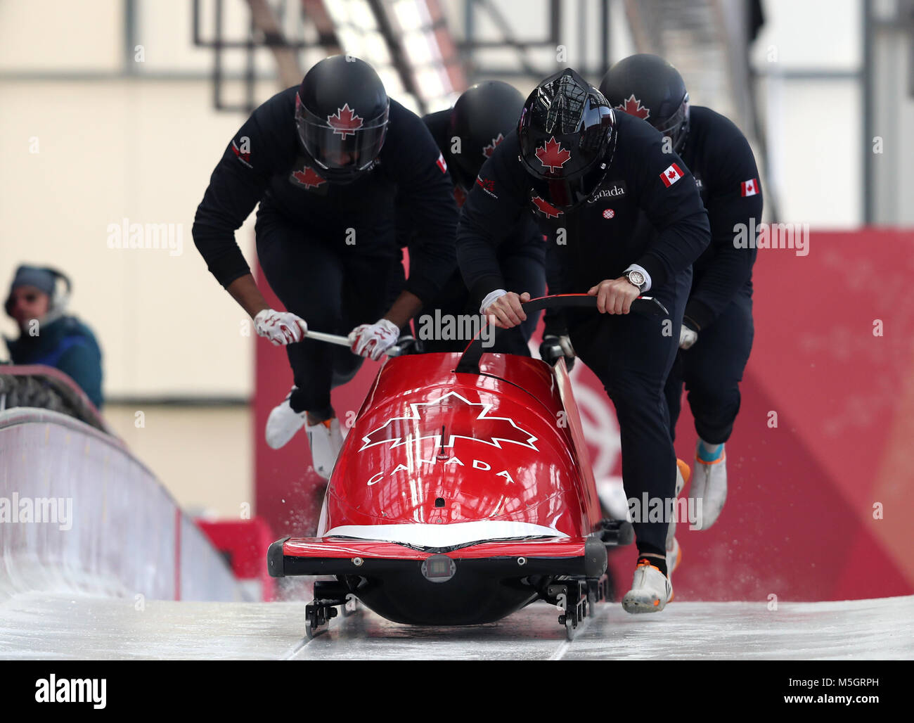 Canada's Christopher Spring during Bobsleigh training at the Olympic ...