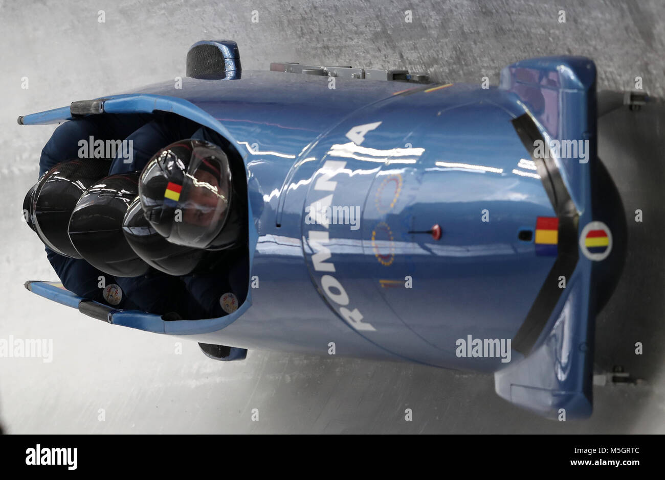 during Bobsleigh training at the Olympic Sliding Centre during day ...