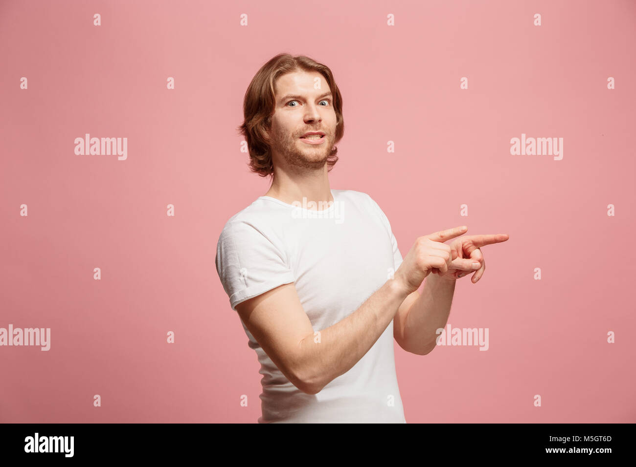 Suspicion. Doubt, mistrust, distrust concept. Doubtful man looking with ...