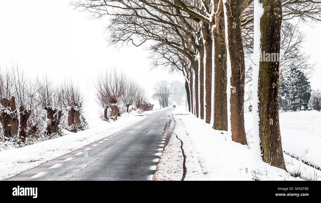 Dutch snow landscape Stock Photo - Alamy