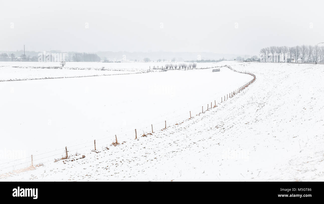 Dutch snow landscape Stock Photo - Alamy