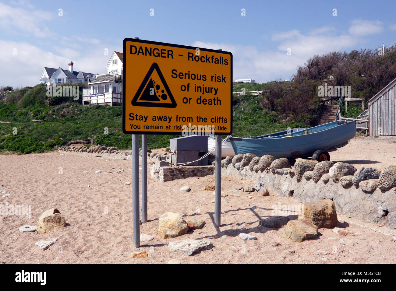 Warning cliff falls danger sign hi-res stock photography and images - Alamy