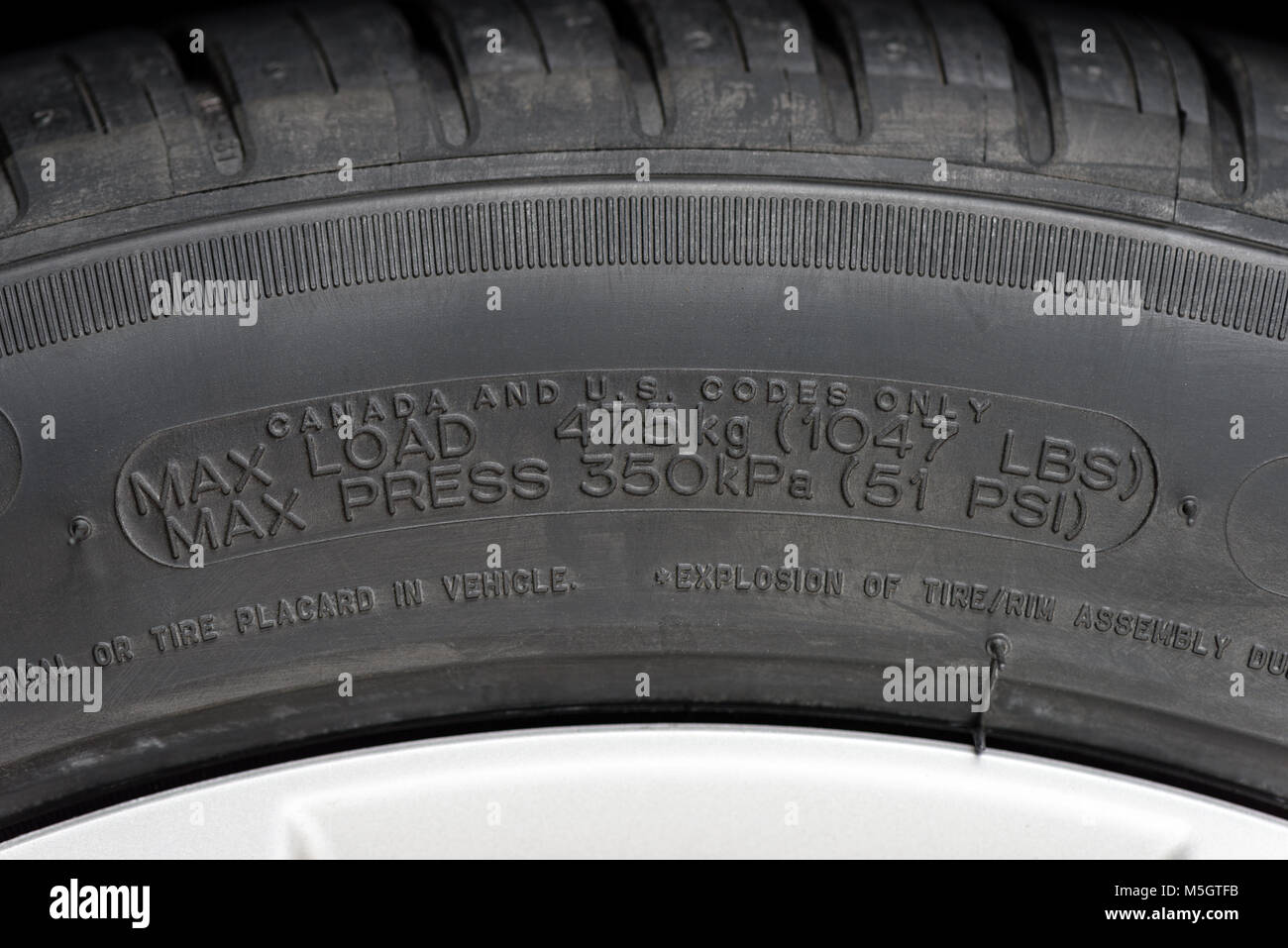 closeup details of car tire, sidewall information Stock Photo - Alamy