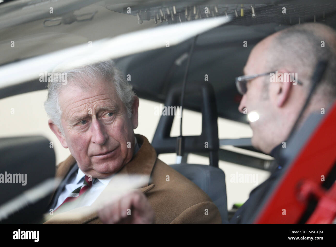 The Prince of Wales inside an Air Ambulance during a visit to the South ...