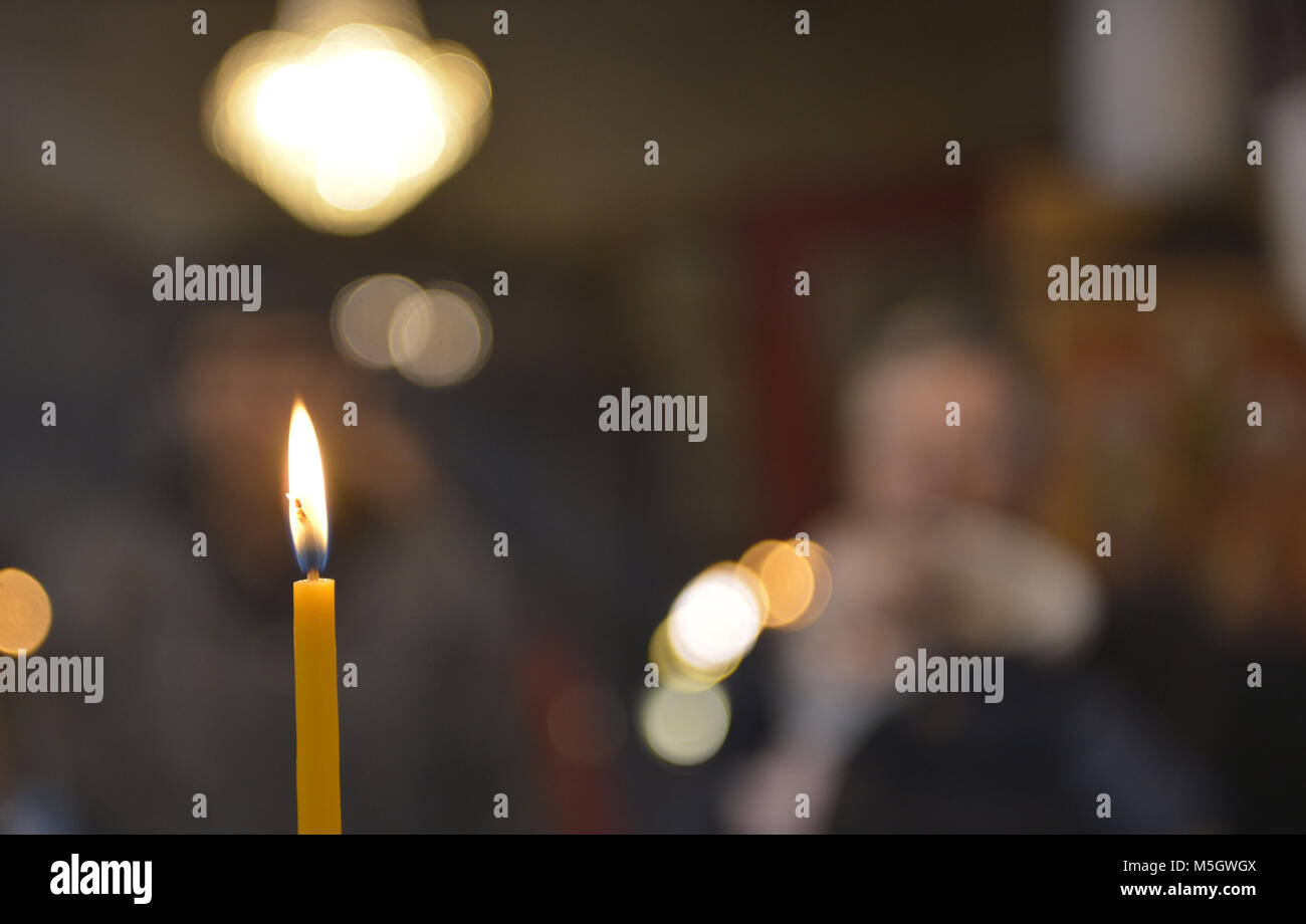 The burning candles in Macedonian orthodox Church Stock Photo - Alamy