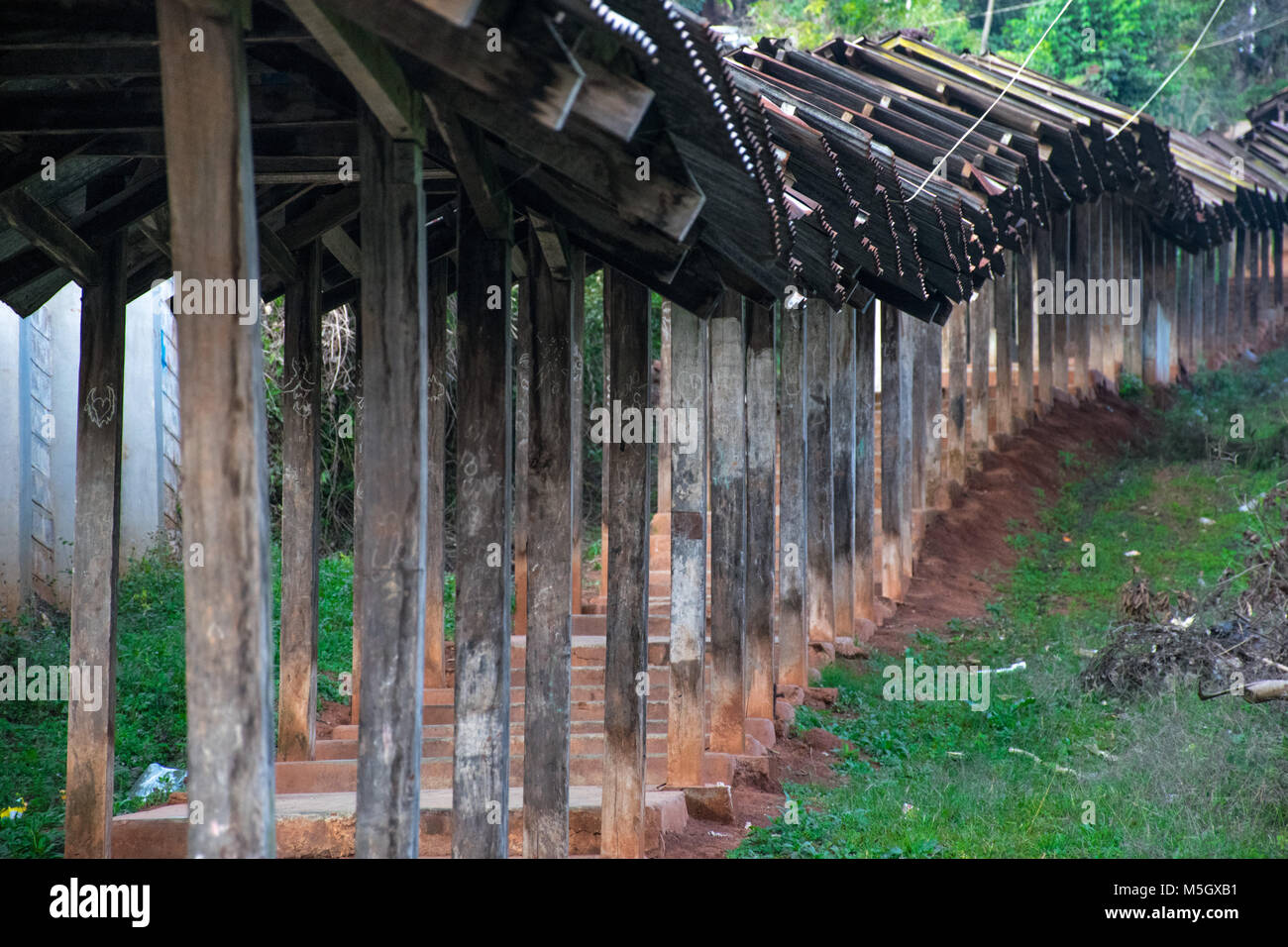 Staircase to the viewpoint over Kalaw, Myanmar Stock Photo - Alamy
