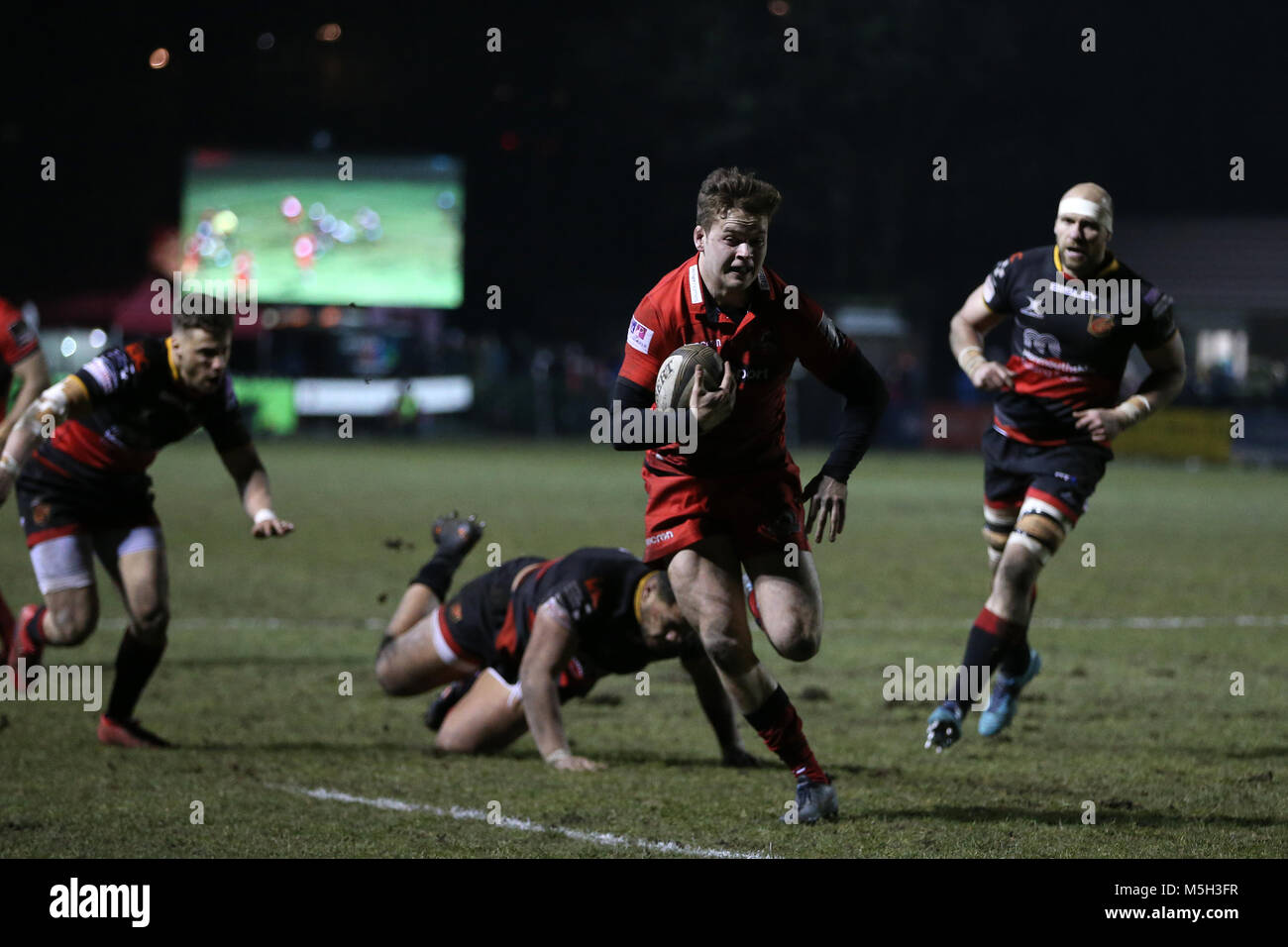 Chris Dean of Edinburgh rugby runs in to score his teams 2nd try ...