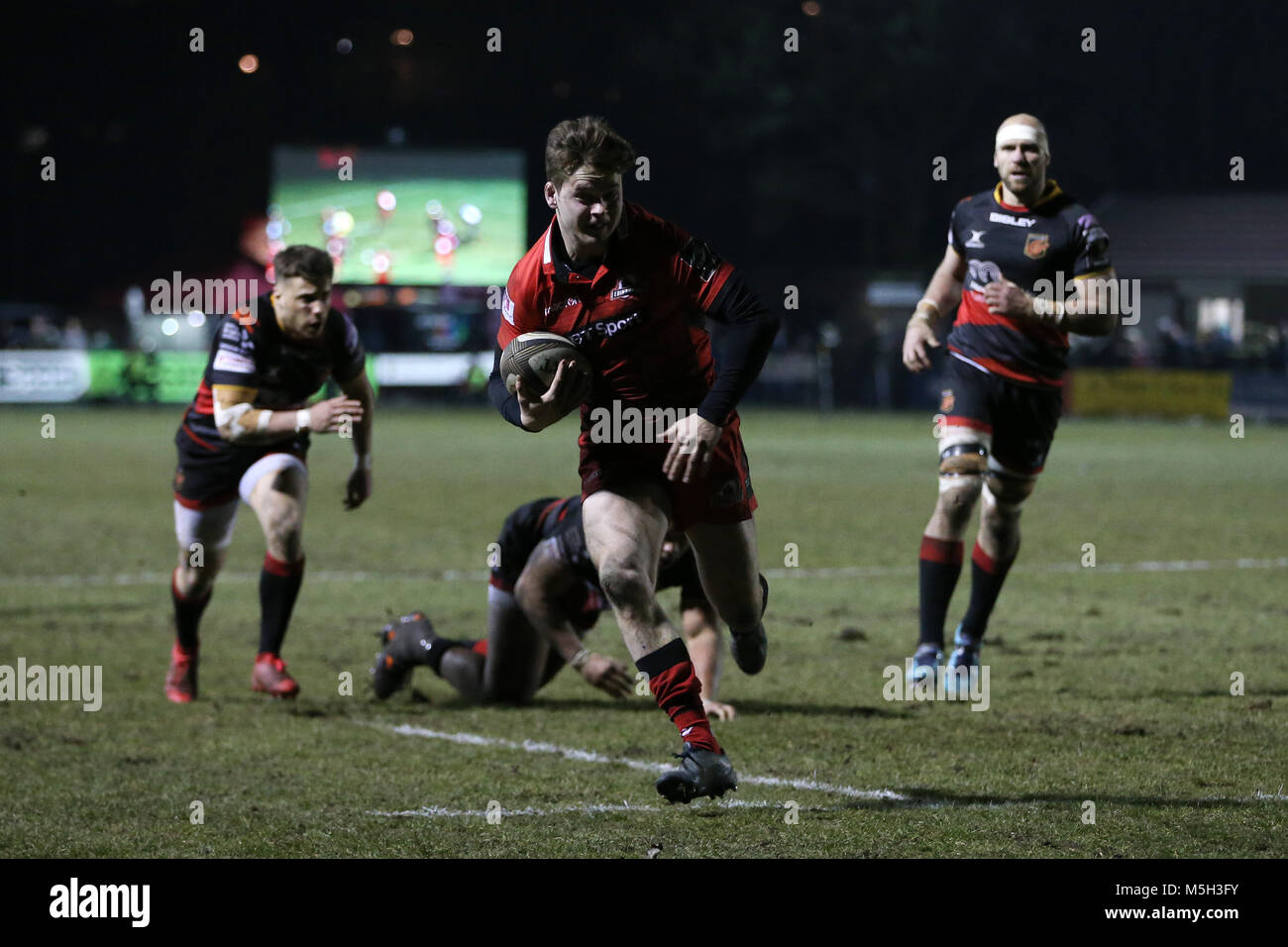 Chris Dean of Edinburgh rugby runs in to score his teams 2nd try ...