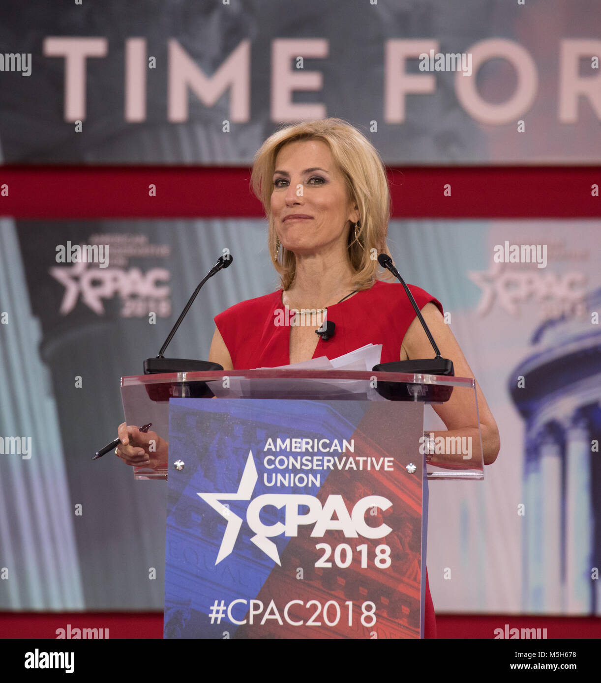 Conservative political commentator Laura Ingraham speaks at the 2018 ...