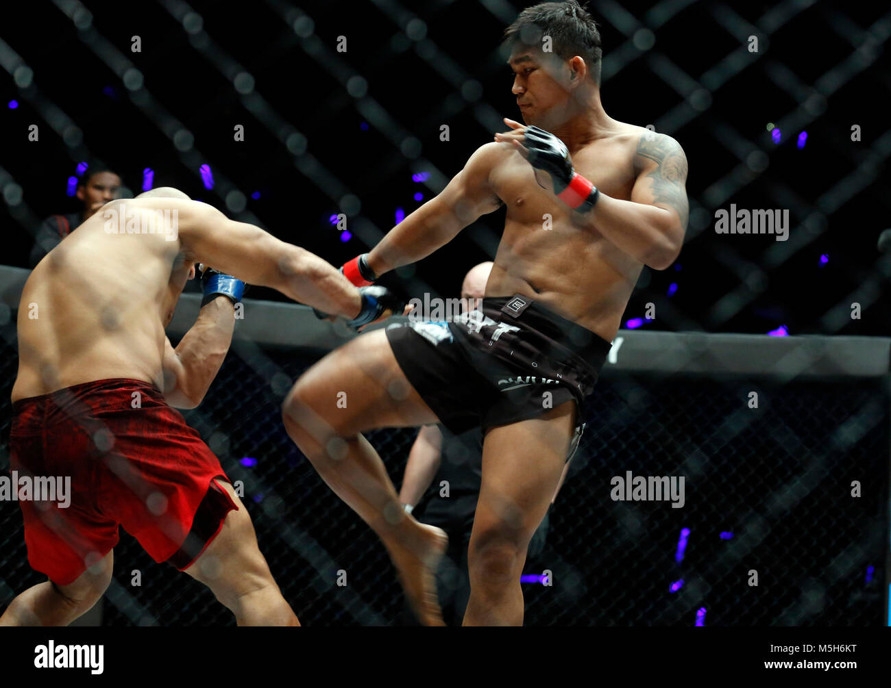 Yangon, Myanmar. 23rd Feb, 2018. Mixed Martial Arts (MMA) fighter Aung ...