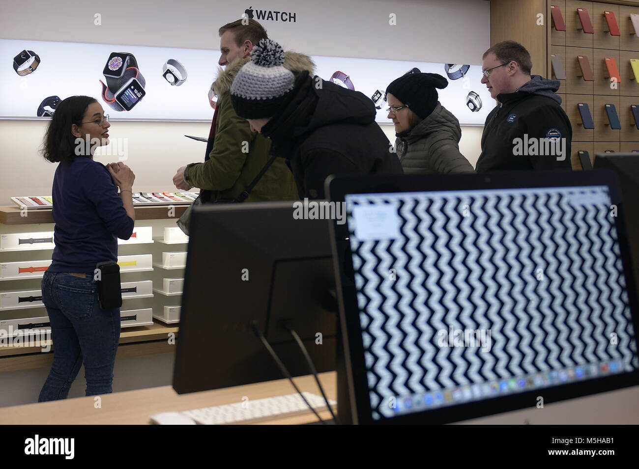 February 24, 2018. Vienna, Austria. This Saturday, the Apple Store in ...