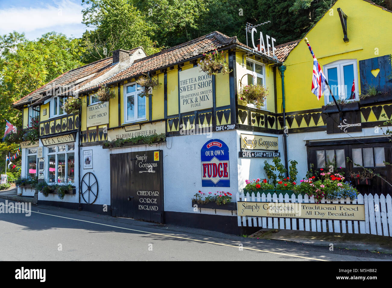 Tea room and cafe in a quaint old English village in Cheddar Gorge ...