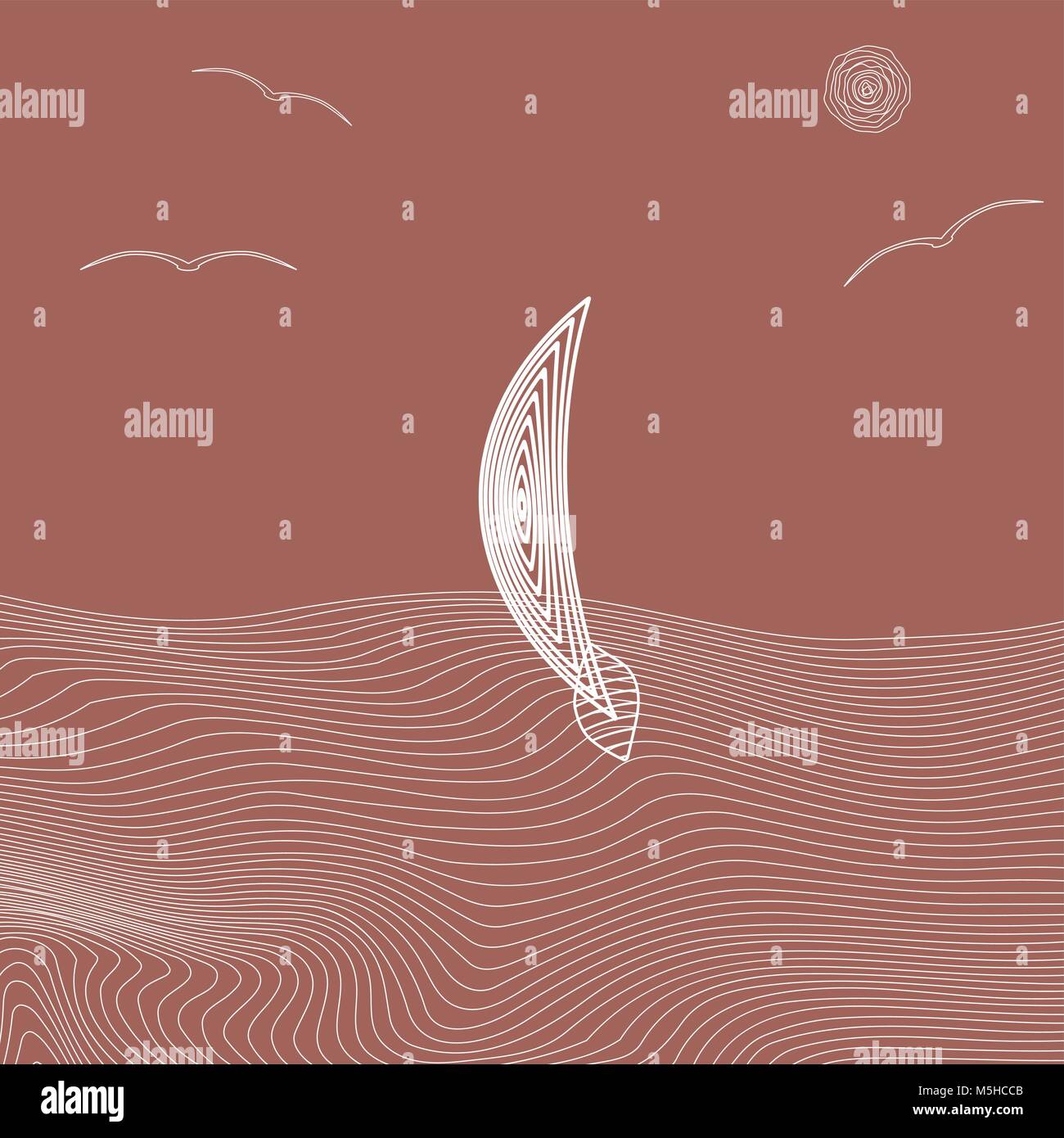 Abstract sailing boat background illustration art abstract hi-res stock ...