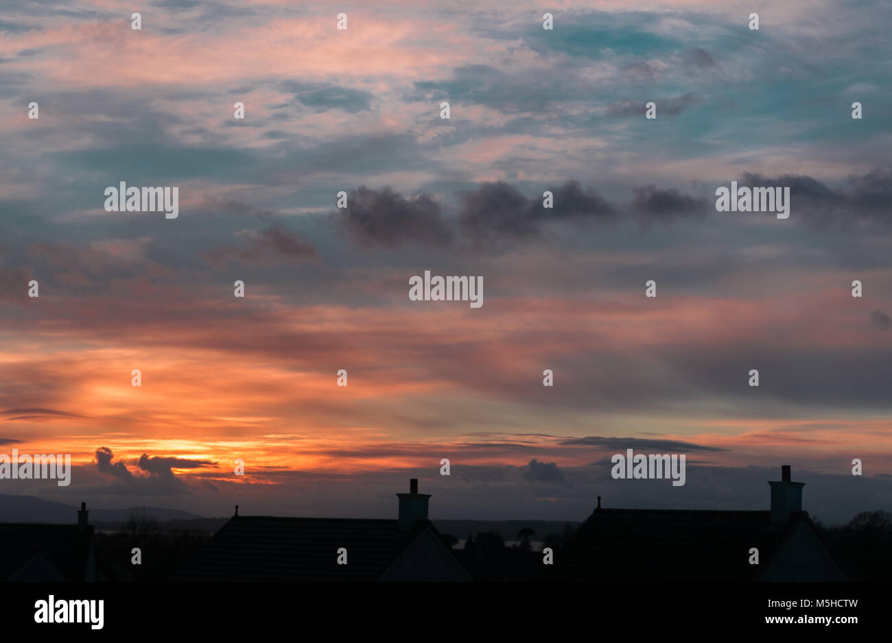 Unusual Dramatic Sky just after sunset over Largs in Scotland while ...