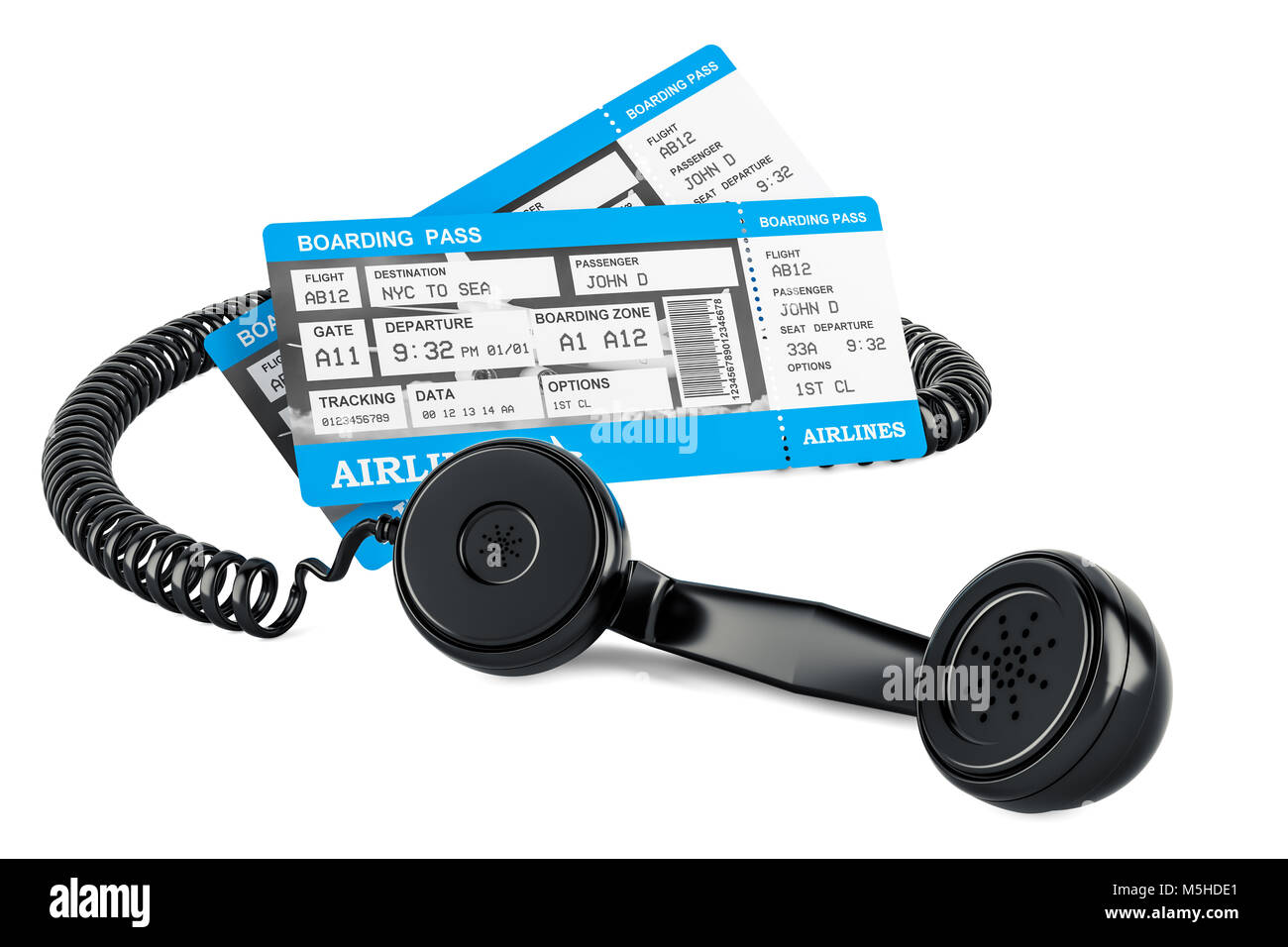 Air Tickets Booking concept, 3D rendering isolated on white background ...