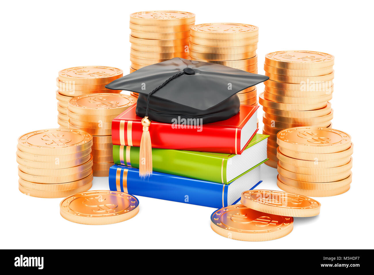 Savings for education concept, 3D rendering isolated on white ...
